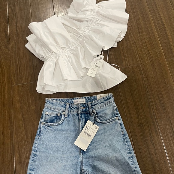 Zara | Pants & Jumpsuits | Zara Blogger Raffle One Sleeve Blouse | Poshmark
